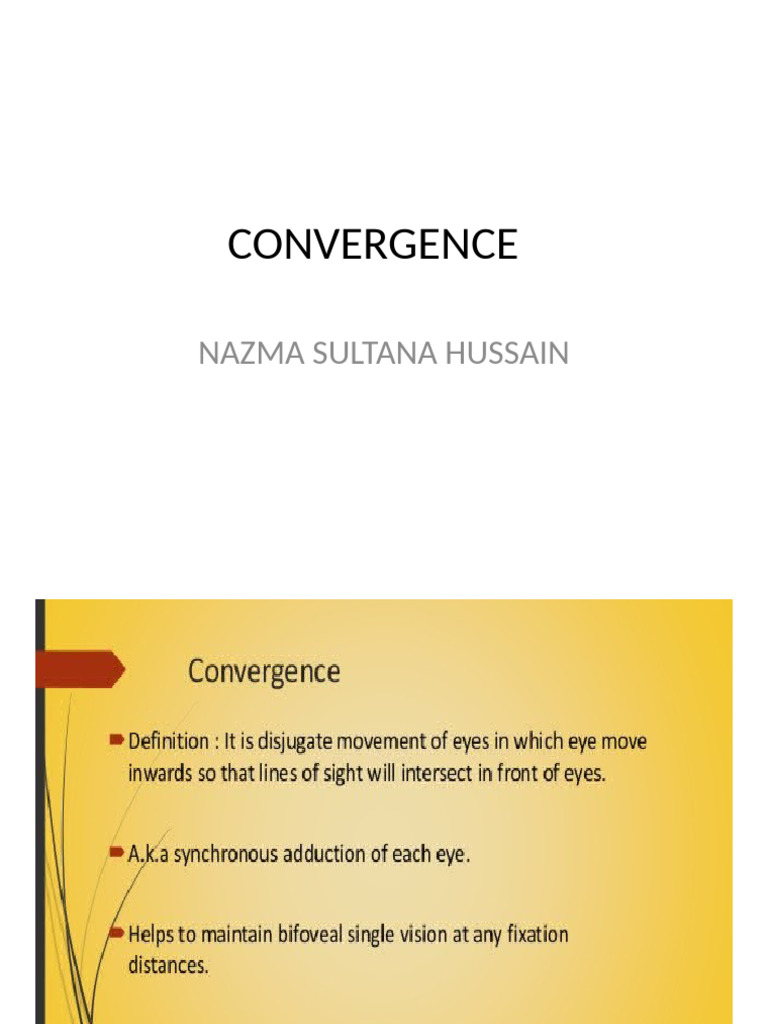Convergence | PDF | Nervous System | Human Eye
