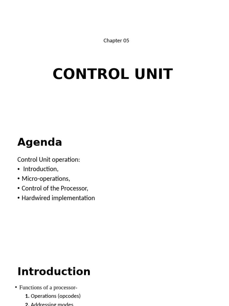 Chap-05a Control Unit Operations | PDF | Central Processing Unit | Computer Engineering
