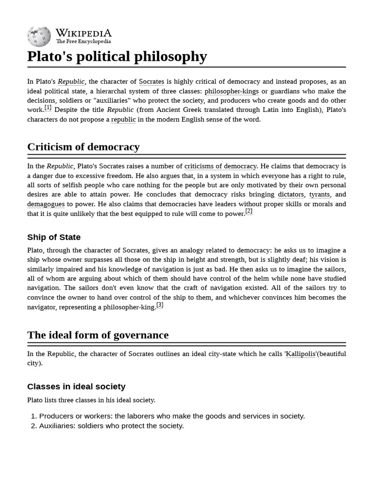 Plato's Critique of Democracy | PDF | Plato