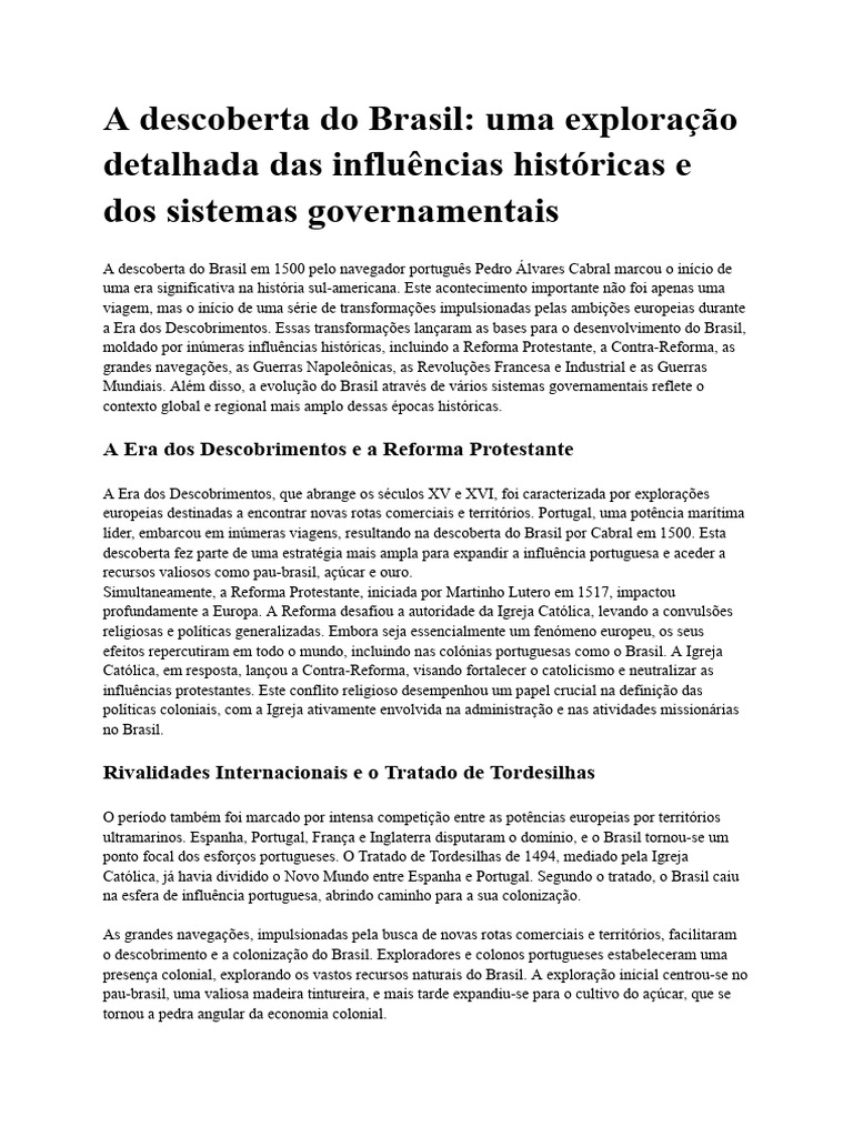 A descoberta do Brasil_ uma exploração detalhada das influências ...