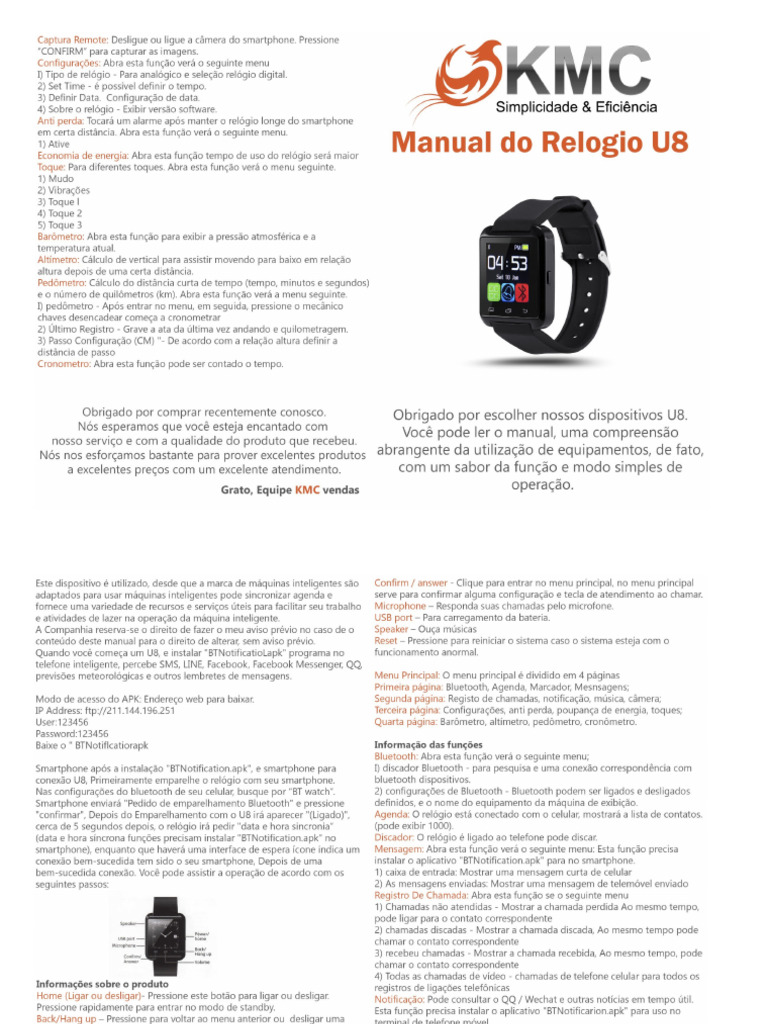 Relogio U8 | PDF