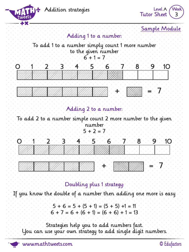 Addition Strategies for Beginners | PDF