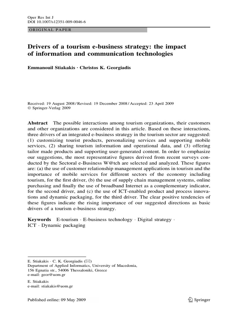 4 Drivers of A Tourism e Business Strate | PDF | Coefficient Of Determination | Linear Regression
