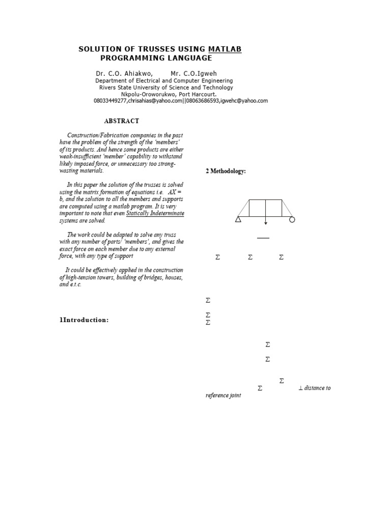 Solution to trusses | PDF | Truss | Force