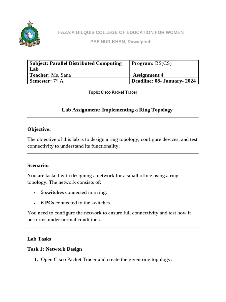 Assignment 4 | PDF | Computer Network | Network Topology