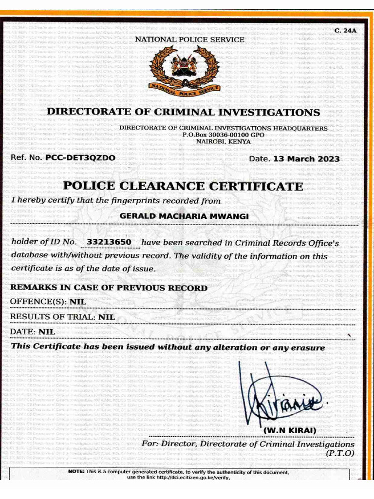 Certificate of Good Conduct | PDF