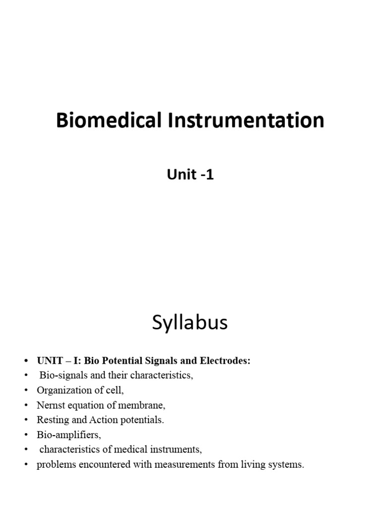 BMI UNIT-1.pptx | PDF | Instrumentation | Electrical Impedance