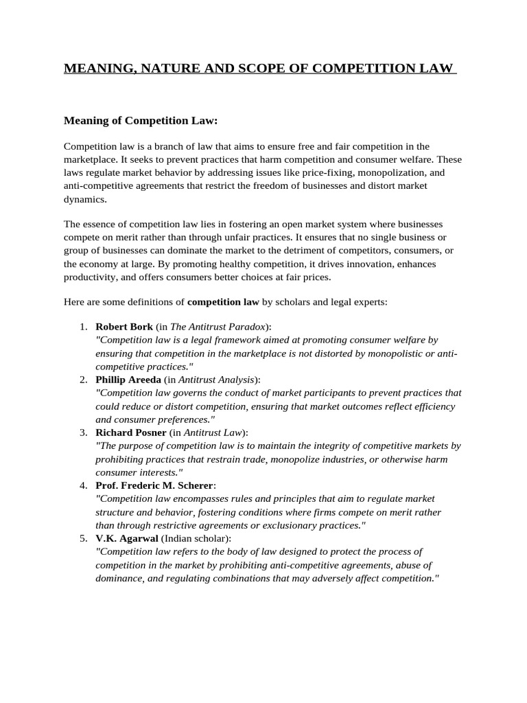 Understanding Competition Law Basics | PDF | Competition Law | Competition
