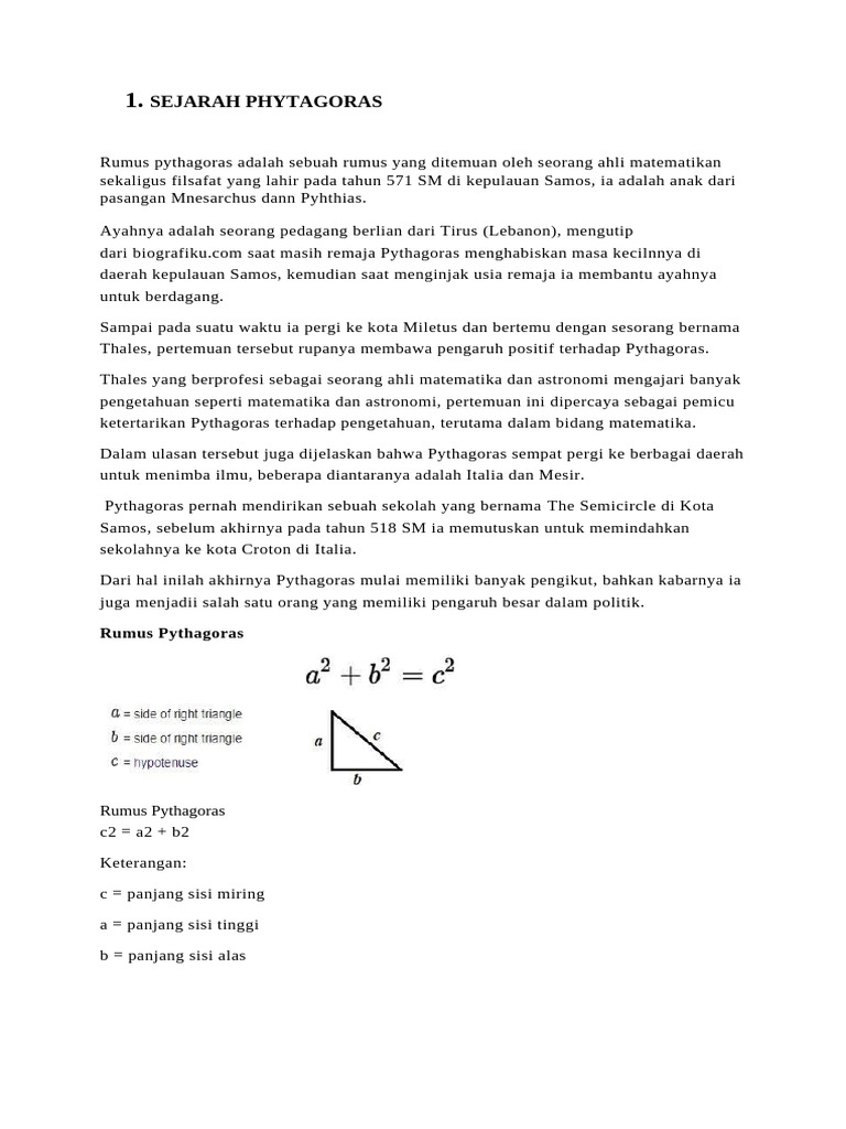 Sejarah Phytagoras | PDF