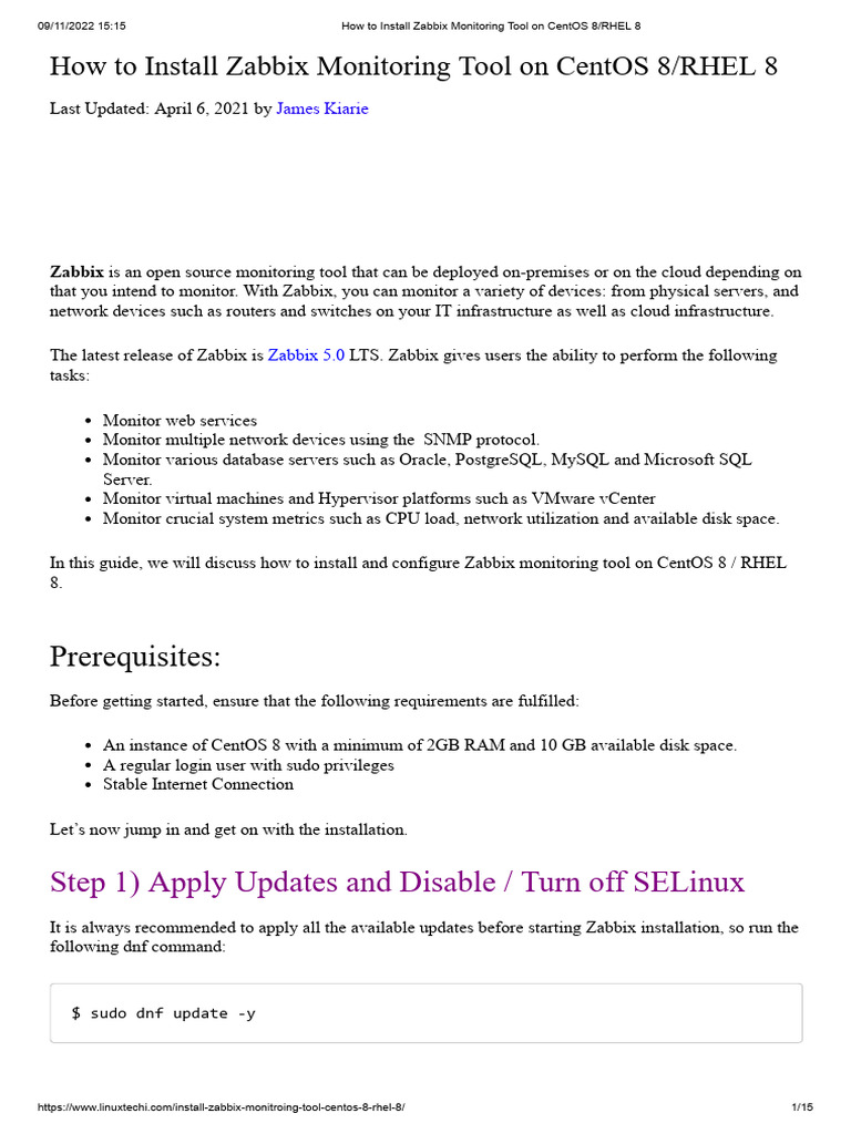 Zabbix 5.2 in Centos 8 v1 | PDF | Sudo | System Software