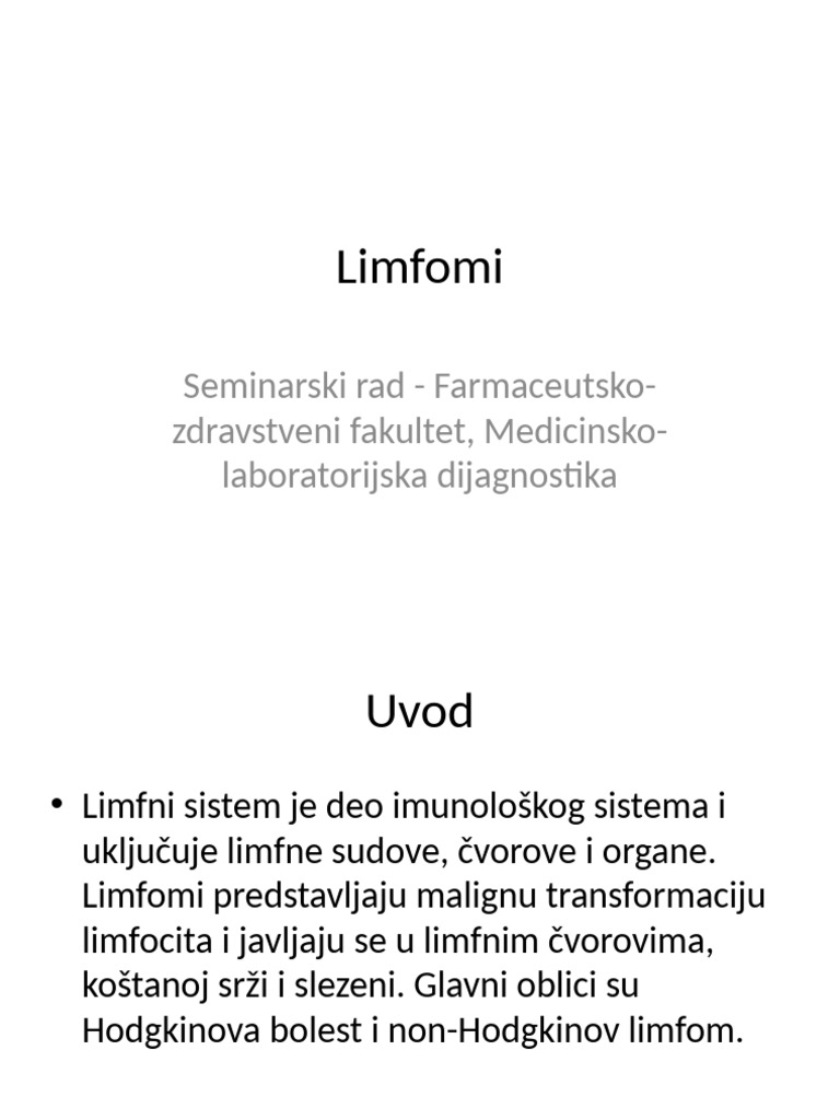 Limfomi Prezentacija | PDF
