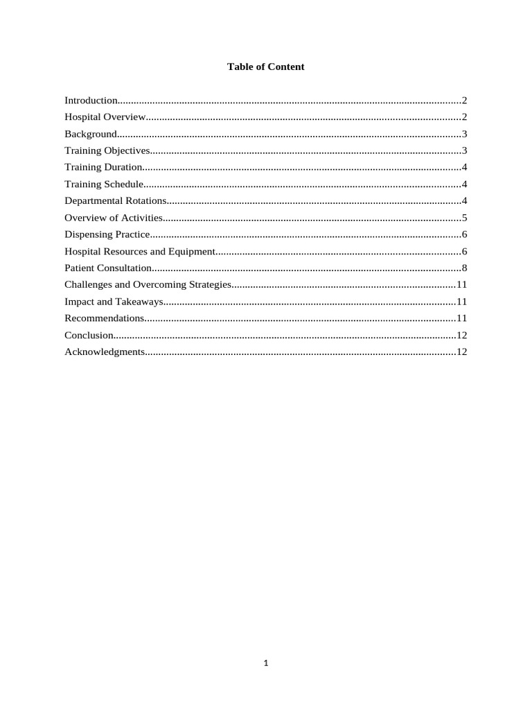 Sample Copy of Hospital Training Report | PDF | Medical Imaging | Pharmacy