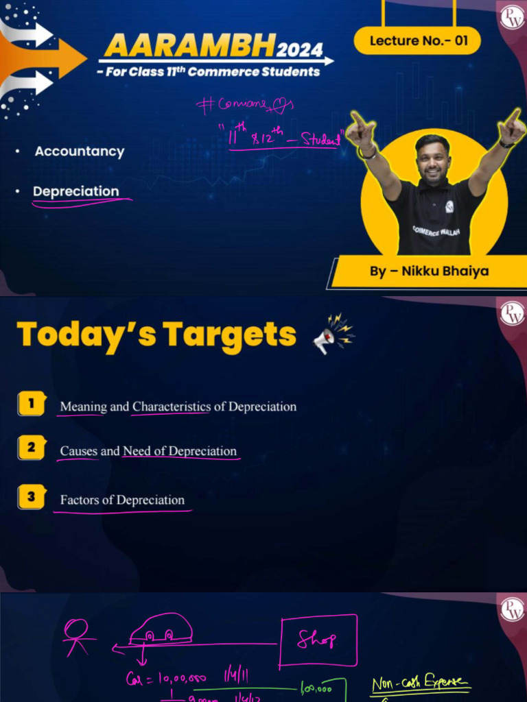 Depreciation 01 : Class Notes || (Aarambh 2024) | PDF