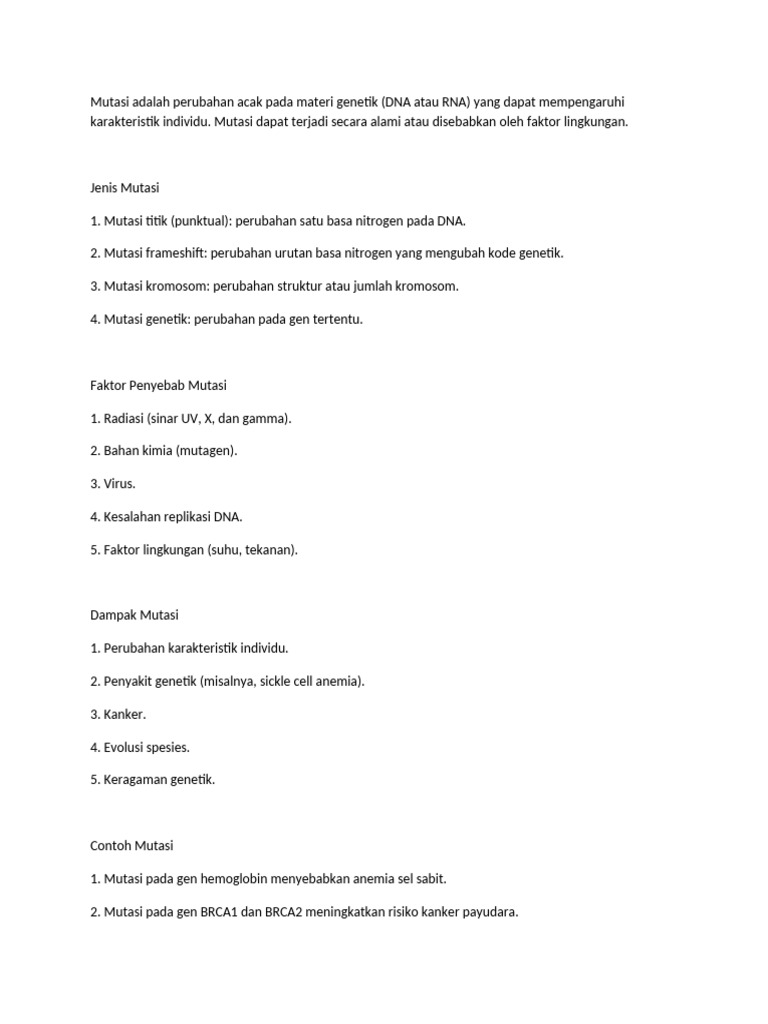 Mutasi | PDF