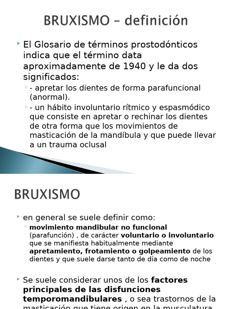 Bruxismo | PDF | Causas de la muerte | Medicina CLINICA