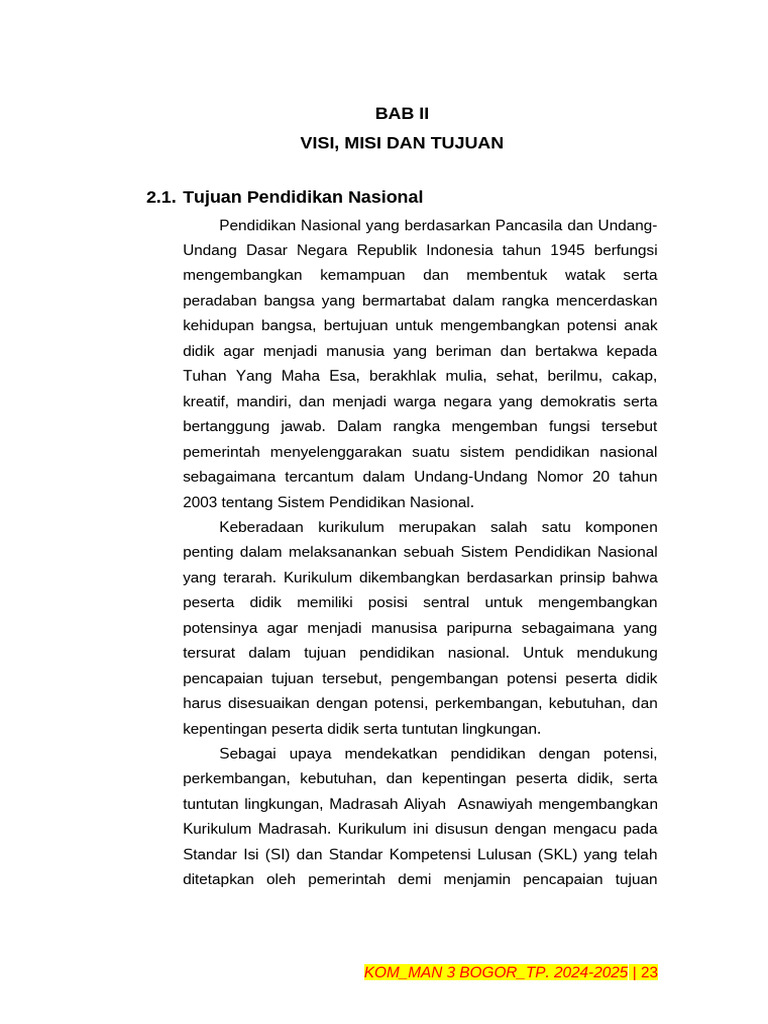 KM_BAB_II_VISI,_MISI_DAN_TUJUAN_[1] (2) | PDF