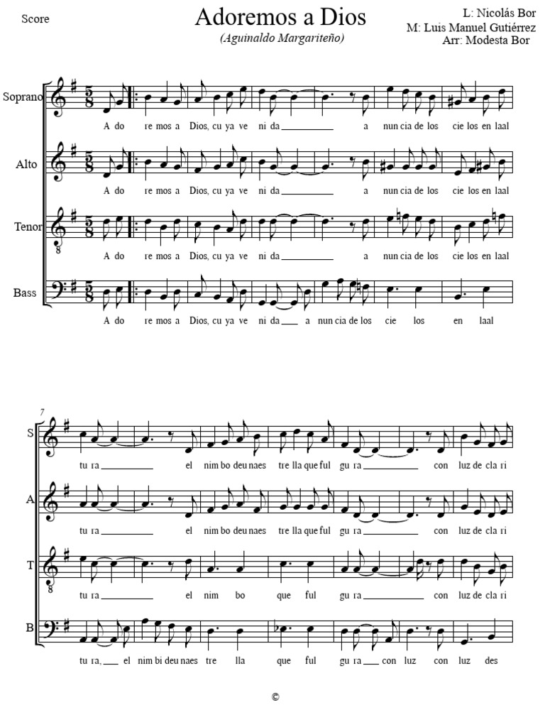 Aguinaldo Margariteño: Adoremos a Dios | PDF