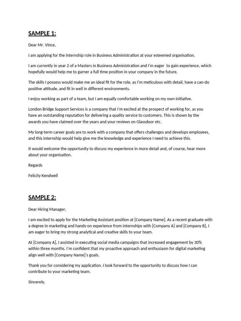Sample Cover Letter | PDF | Business