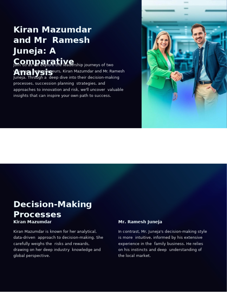 Kiran Mazumdar and MR Ramesh Juneja A Comparative Analysis | PDF ...