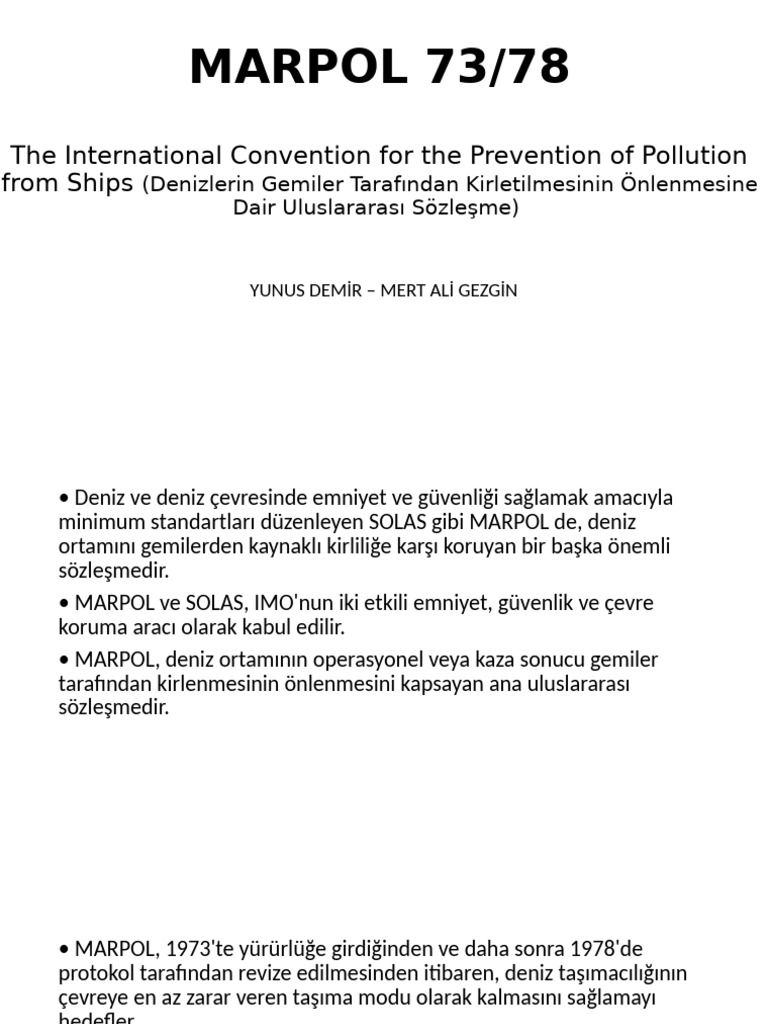 MARPOL 73 | PDF