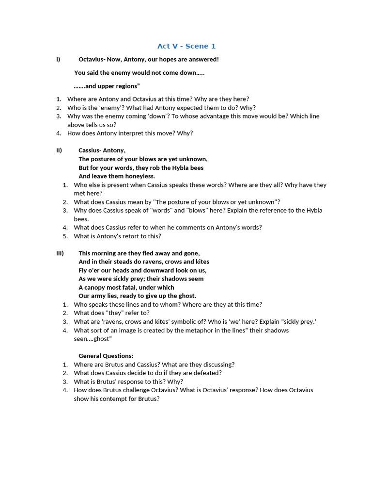 Act V Scene 1 | PDF