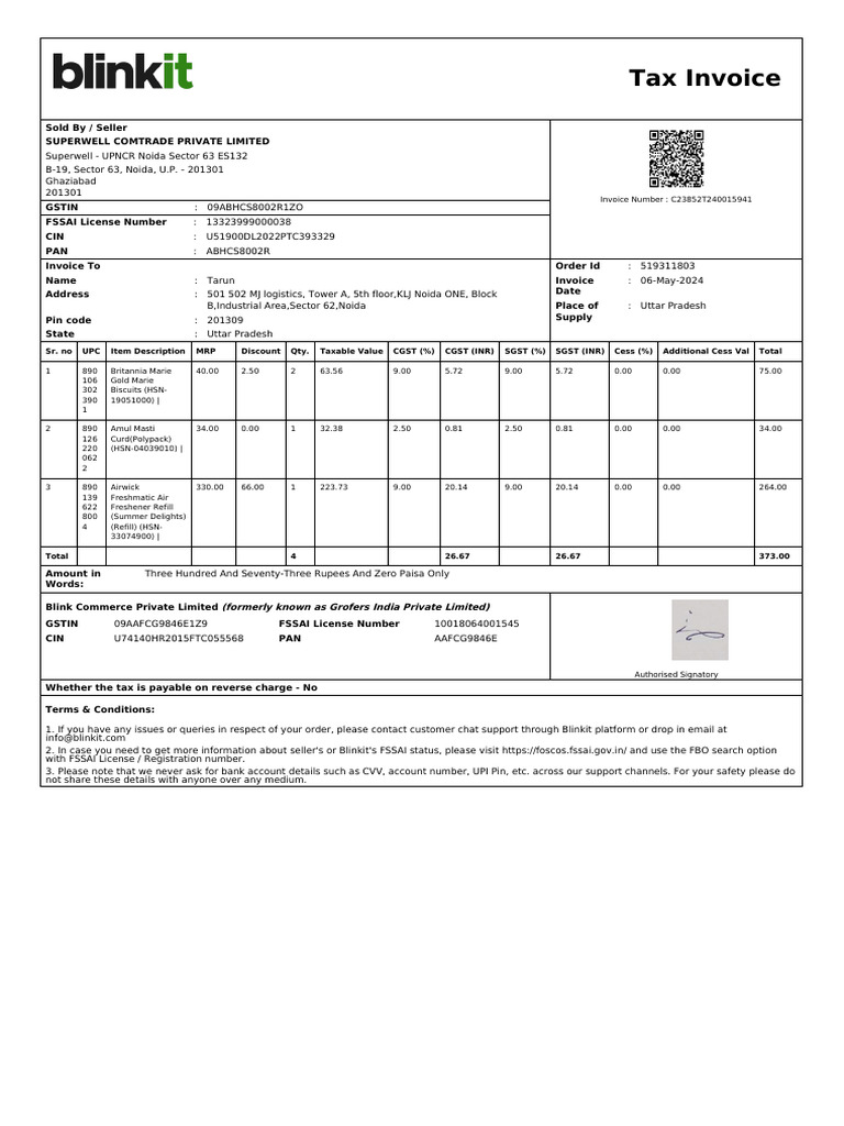 Detailed Tax Invoices for Purchases | PDF | Invoice | Economy Of India