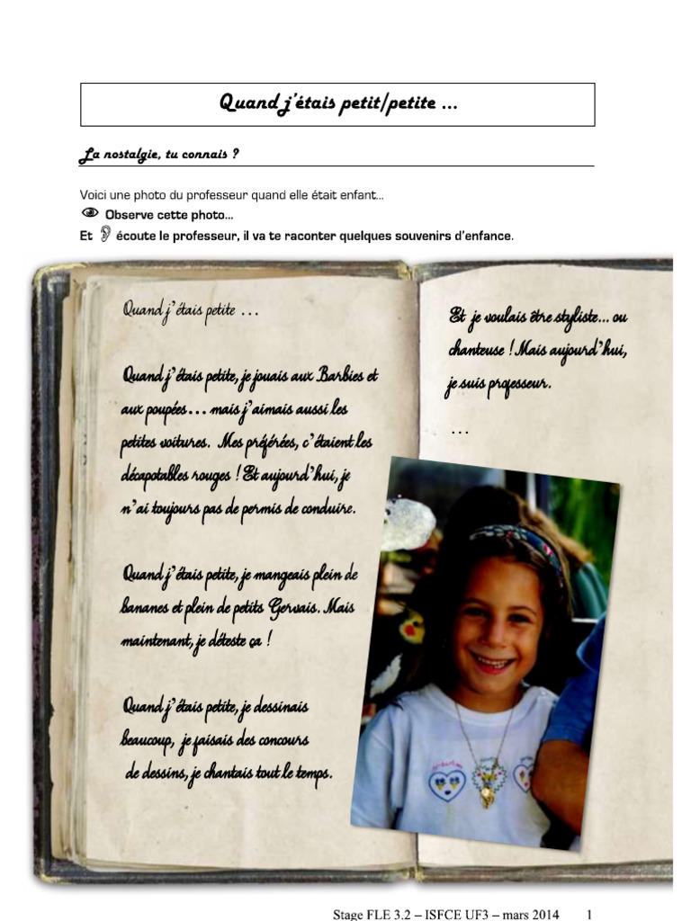 Quand J'étais Petit (E) | PDF