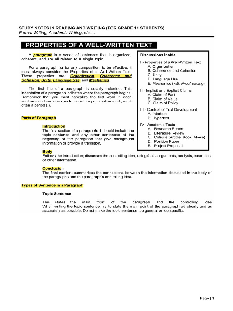 Reading Ang Writing | PDF