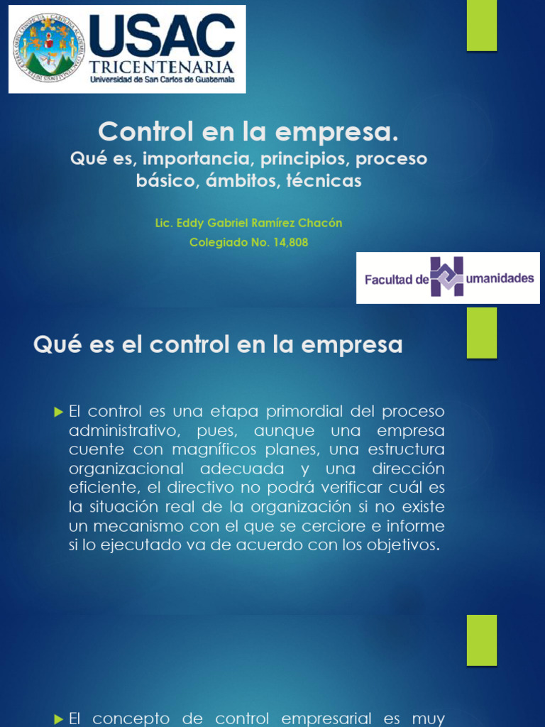 Control Empresarial: Importancia y Técnicas | PDF | Business ...