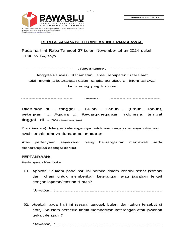 Proses Penelusuran Dugaan Pelanggaran Pemilu | PDF