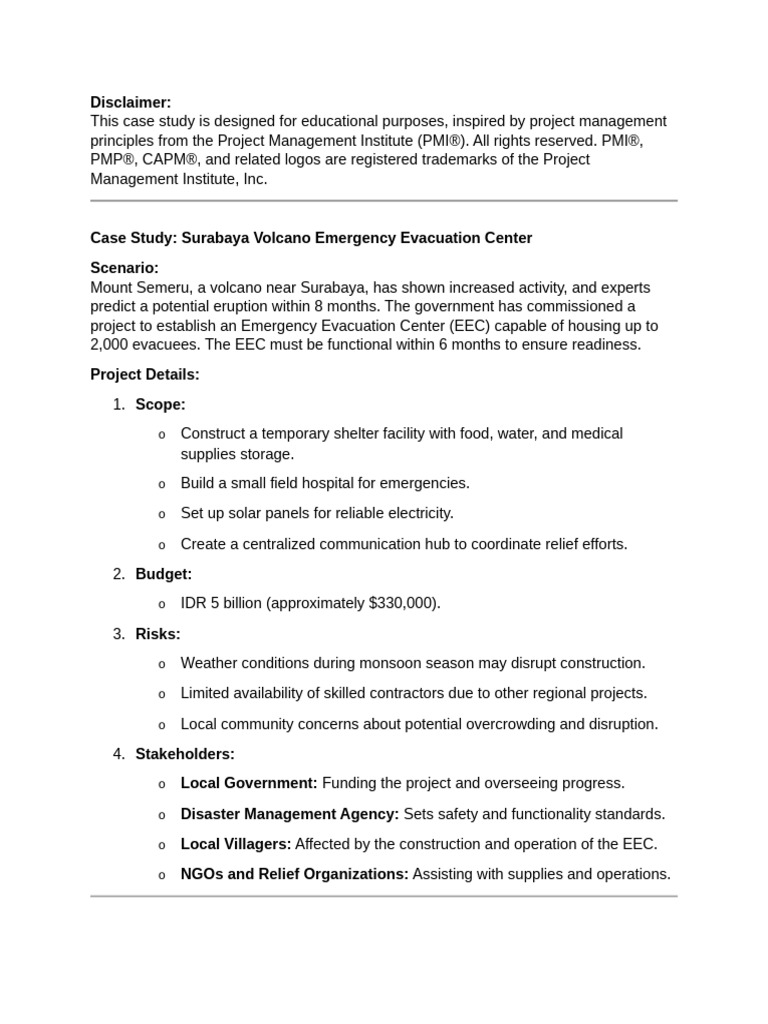 CAPM Activity 3 | PDF | Emergency Management | Project Management