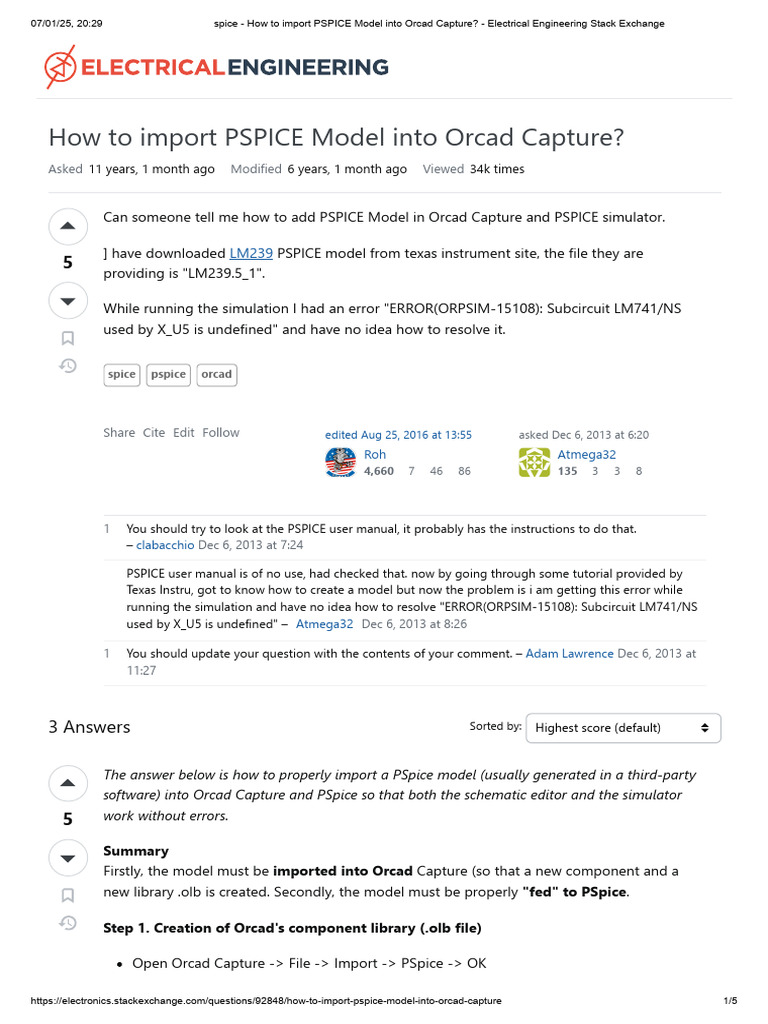 PSpice - How To Import PSPICE Model Into Orcad Capture - Electrical Engineering Stack Exchange ...