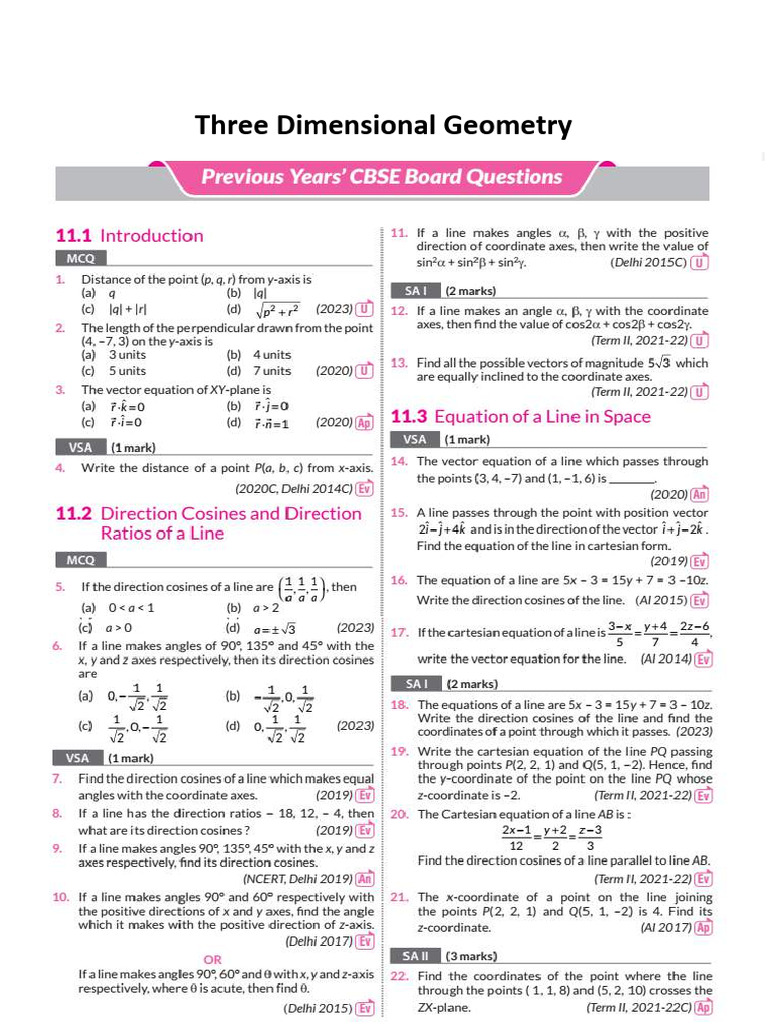 Understanding Three Dimensional Geometry | PDF