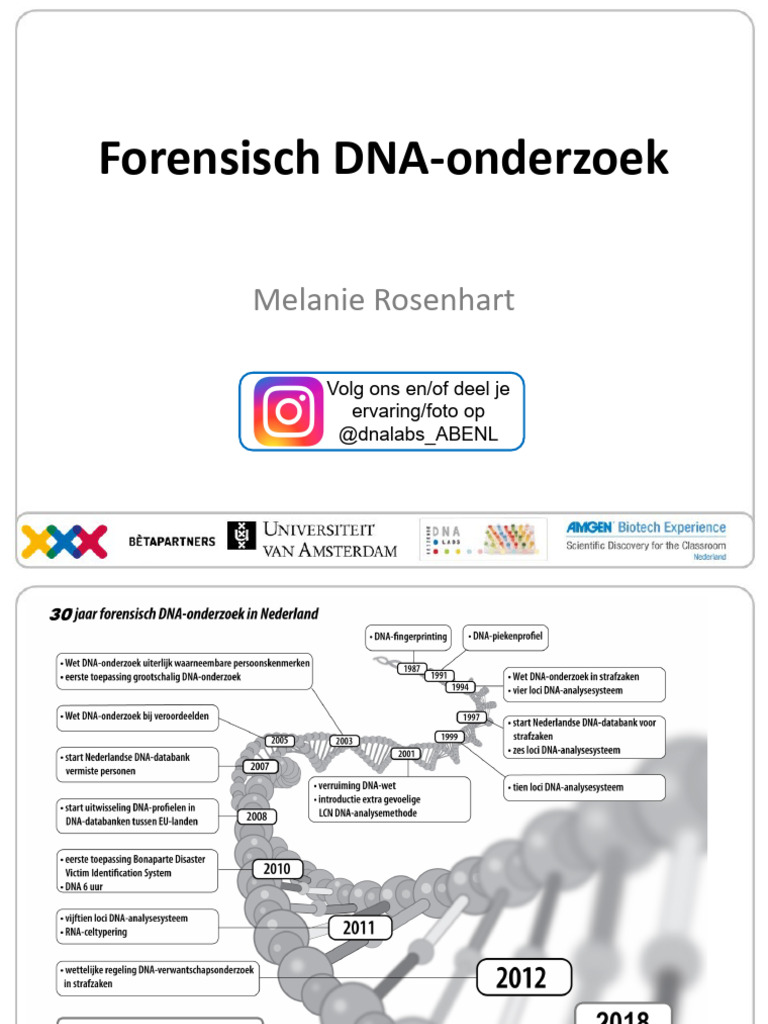 Powerpoint Forensisch DNA-onderzoek PWS Begeleiding 22okt24 | PDF