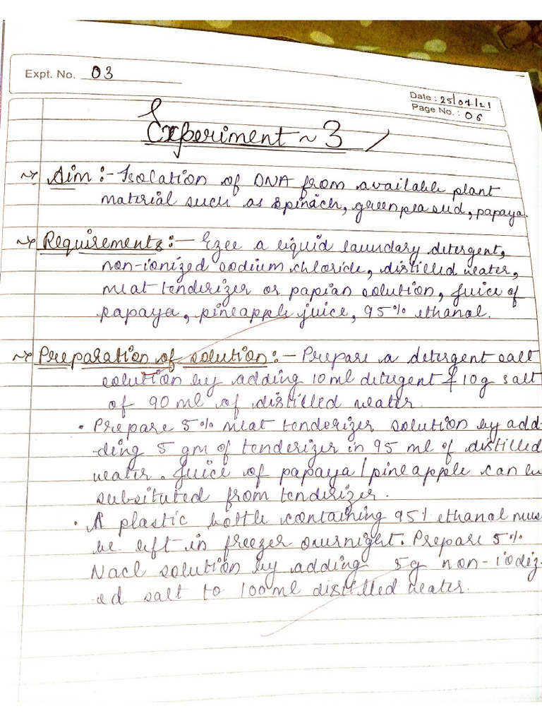 Bio Practical 3 | PDF