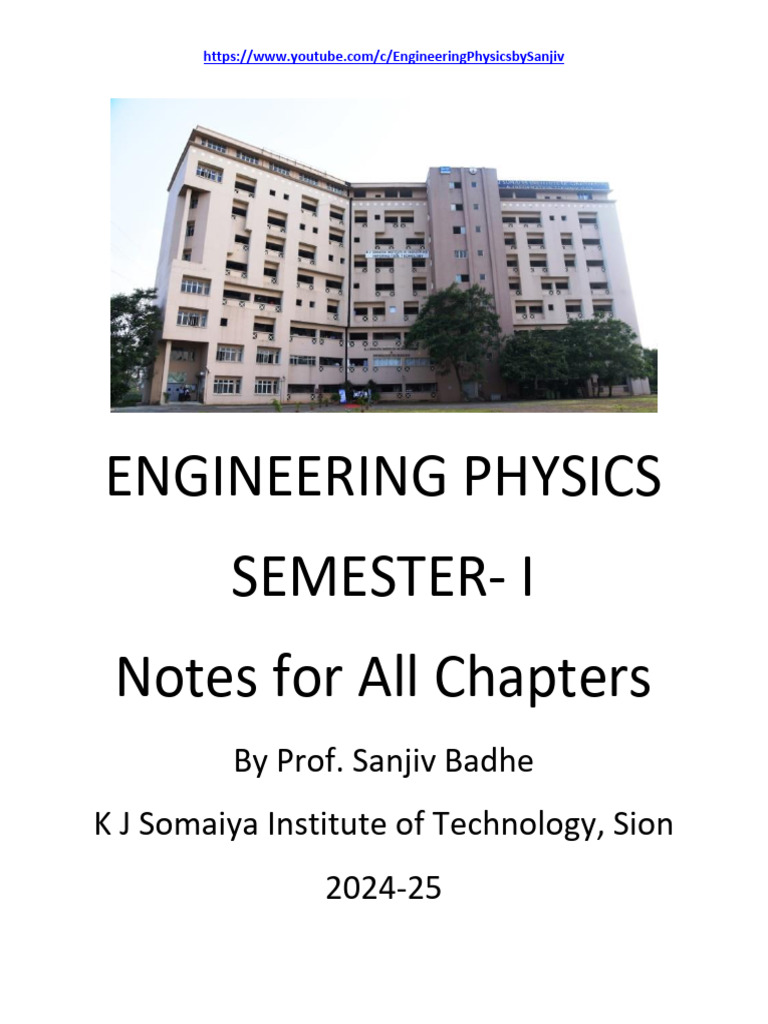 Engineering Physics Sem 1 2024-25 KJSIT Notes | PDF | Waves ...