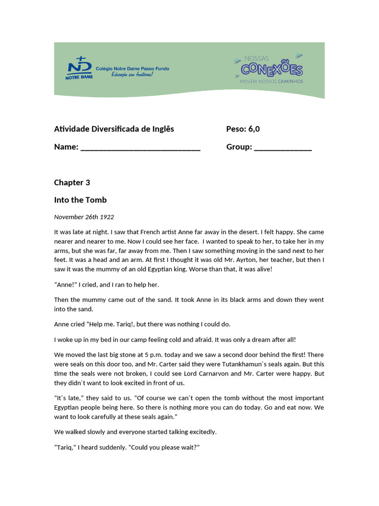 The Curse of The Mummy Chapters 3 and 4 | PDF | Tutankhamun