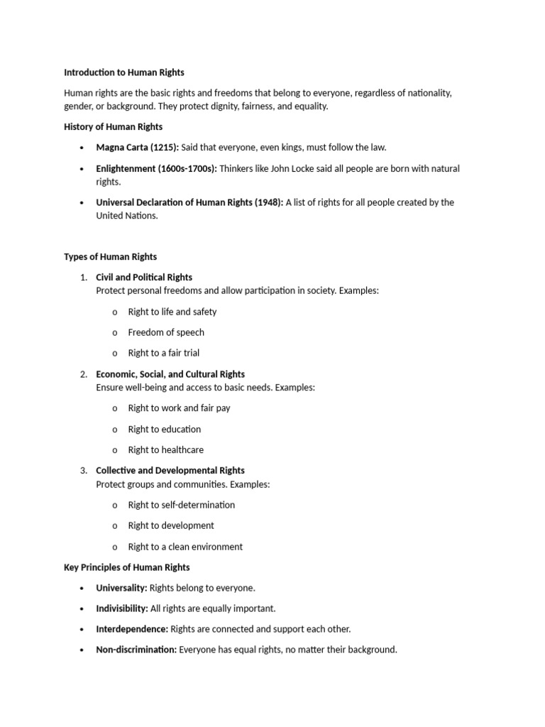 Overview of Human Rights Principles | PDF | Human Rights | Rights