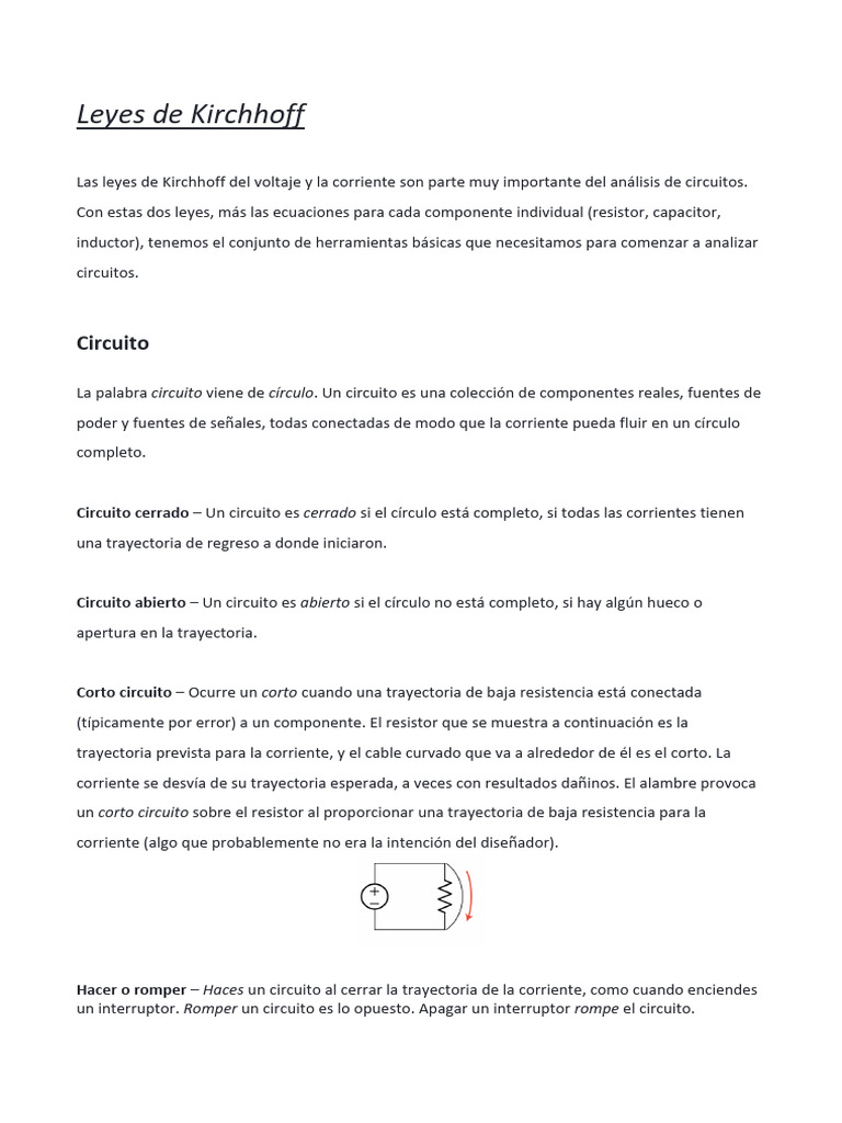 Leyes de Kirchhoff | PDF | Red eléctrica | Electromagnetismo
