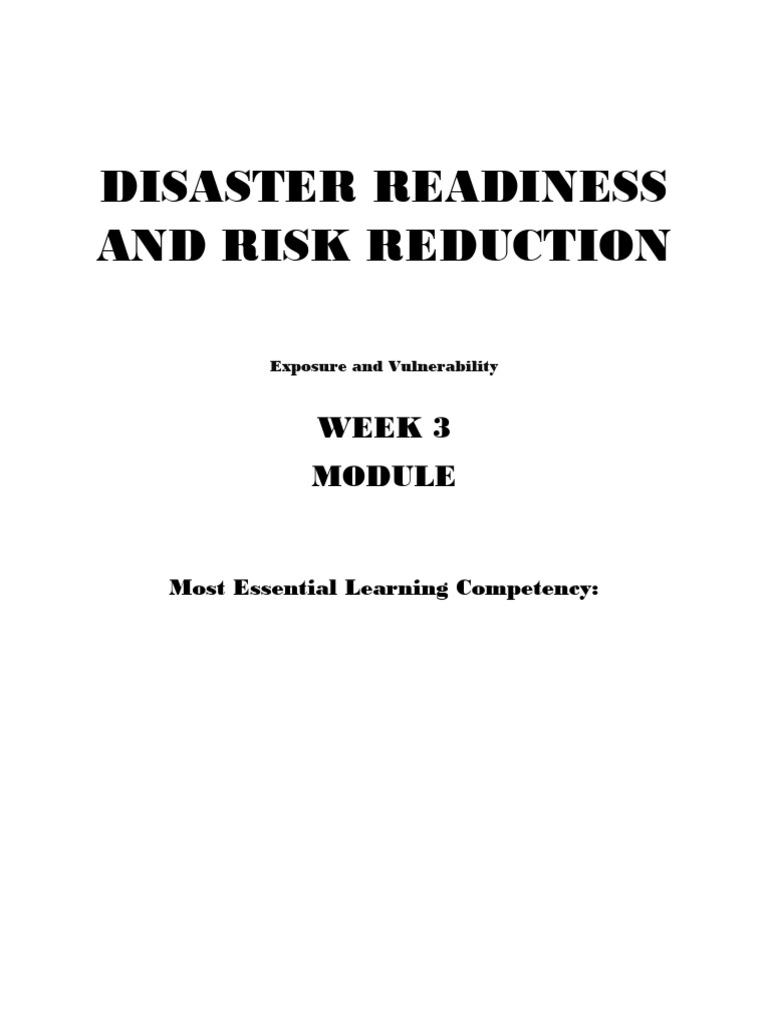 DRRR-week3 | PDF | Hazards | Vulnerability