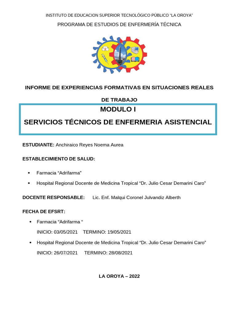 Modelo de Informe de Modulo | PDF | Hospital | Medicamentos con receta