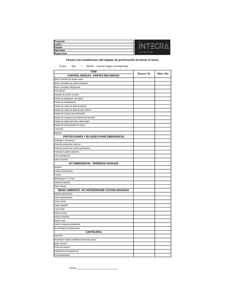 Check List Maquina Diamantina Irn | PDF