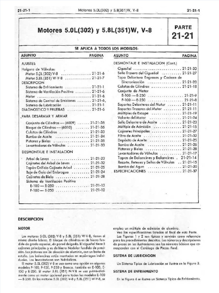 PDF Motor Ford v8 302 351w Compress 2 | PDF