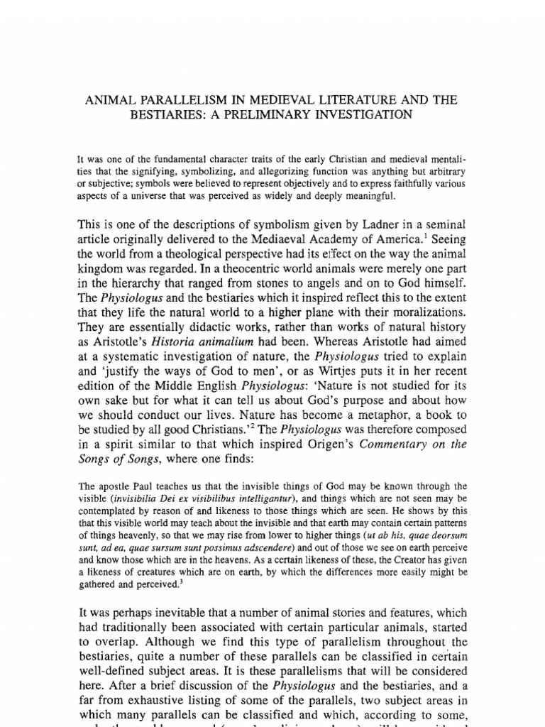 Animal Parallelism in Medieval Literature | PDF | Unicorn | Lust