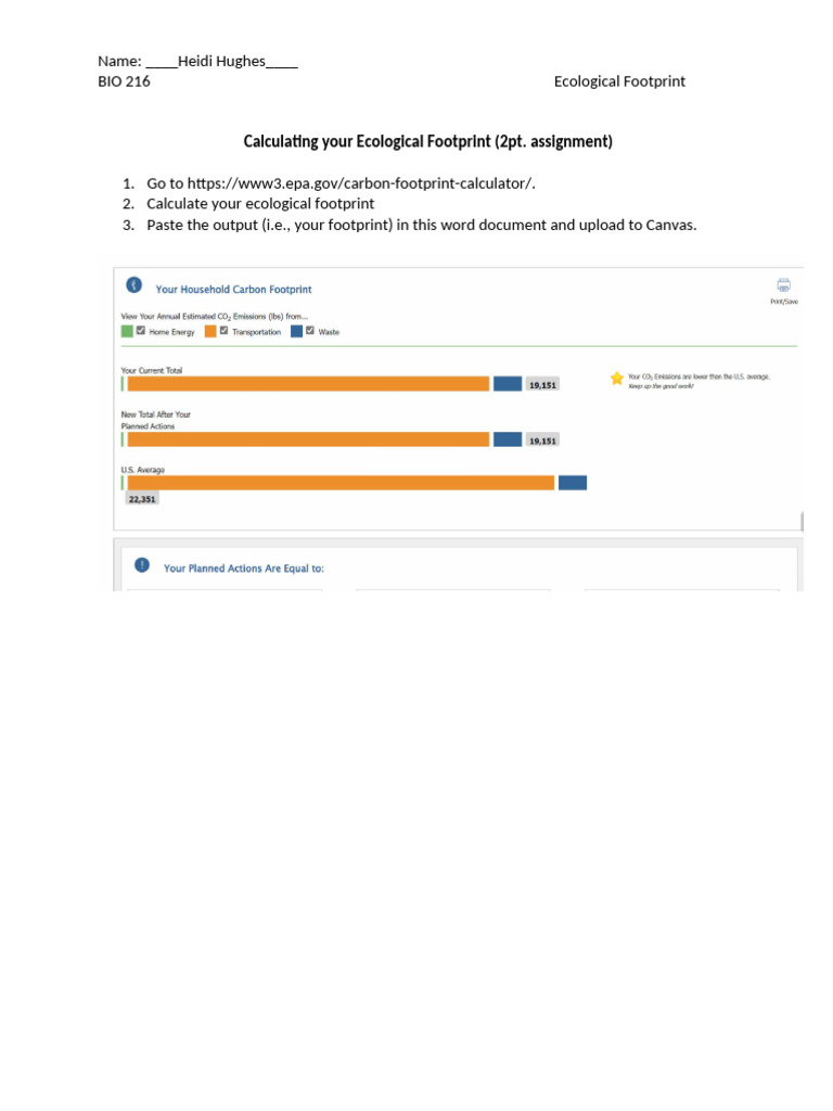 Assignment 13 (Carbon Footprint) | PDF