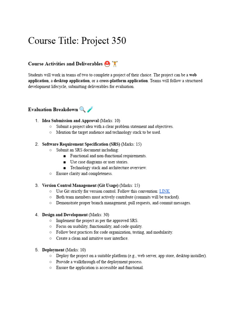 Project 350 Study Plan and Evaluation | PDF | Application Software ...
