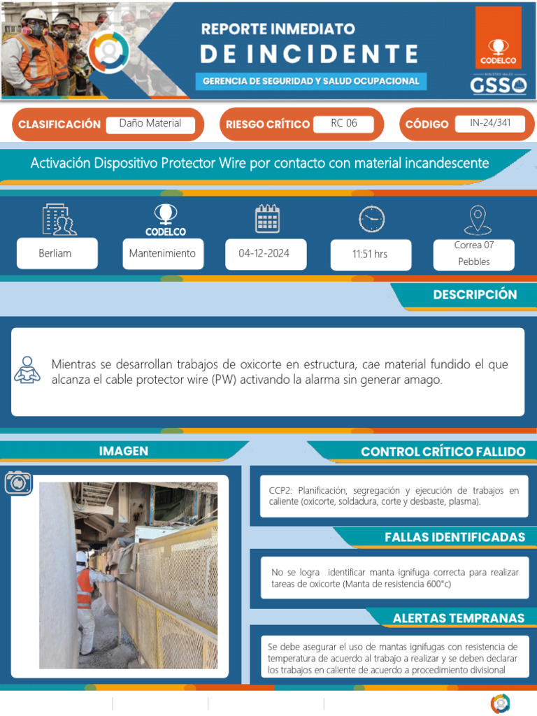 Reporte Inmediato de Incidente Berliam_DM Correa 7 Pebble (1) | PDF