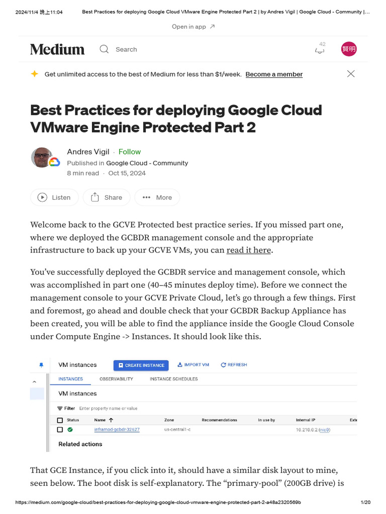 Best Practices for deploying Google Cloud VMware Engine Protected Part 2 _ by Andres Vigil ...