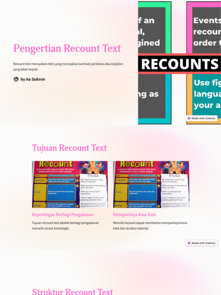 Presentasi Recount Text | PDF