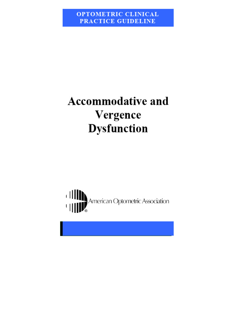 Care of Patient With Accommodative and Vergence Dysfunction | PDF ...